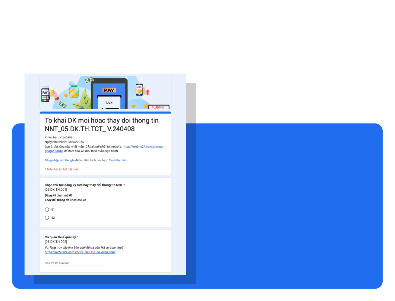 Mẫu Google Forms | TS24